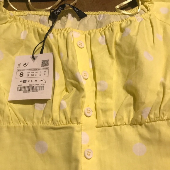 Zara | Tops | Zara Yellow Puff Sleeve Top | Poshmark